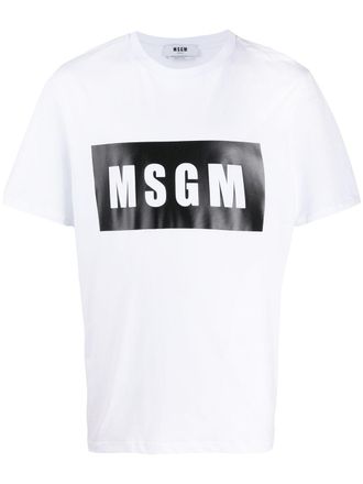 Msgm t-shirt à logo imprimé - Blanc