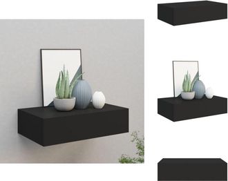 vidaXL Vidaxl - tag&egrave;re &agrave; tiroir murale noir 40x23,5x10 cm mdf - &Eacute;tag&egrave;re Murale - &Eacute;tag&egrave;re &agrave; Tiroir - Rangement Mural - Meuble D&eacute;co - D&eacute;coration Int&eacute;rieur