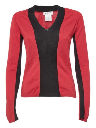 Givenchy pull à empiècements contrastants - Rouge
