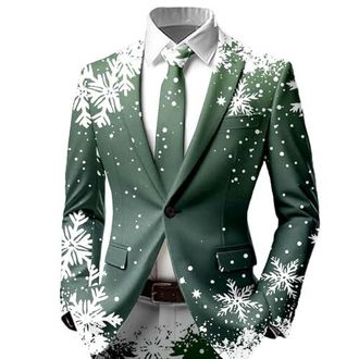 Generic Costume de No&euml;l amusant pour homme - Maintient la chaleur - Riche en d&eacute;tails - Tenue de No&euml;l &eacute;l&eacute;gante et classique - Ind&eacute;formable - &Eacute;lastique - Veste 