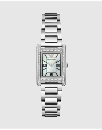 Emporio Armani AR11796 - Montre pour femme en acier inoxydable &agrave; 2 aiguilles - Argent&eacute;