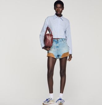 Sandro Kurze Hemdbluse mit Karomuster