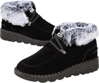 Generic Bottines dhiver pour femme - Rembourr&eacute;es en coton - Chaudes - Doublure en fourrure - Chaussures de marche, Noir, 40.5 EU