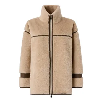 Pinko Pinko, Femme, Vestes, Beige, Taille: 36 FR Veste en fausse fourrure et shearling