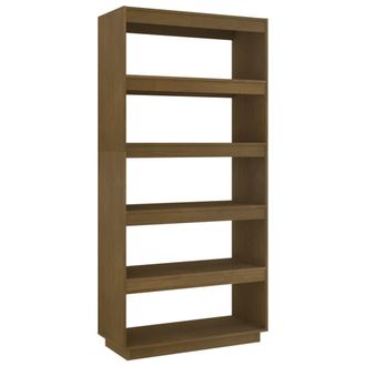 Generic Massivholz Kiefer B&uuml;cherregal, Regal, Standregal, Aktenregal, B&uuml;roregal, Raumtrenner Aufbewahrung f&uuml;r Wohnzimmer(Nat&uuml;rlich 40x35x71cm) (Honigbraun 25)