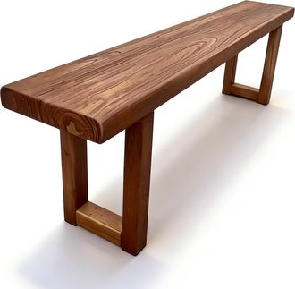 Generic Holzbank Massiv Rustikal f&uuml;r Flur Schlafzimmer Garten Sitzbank Schmale Tiefe 26 cm Terrassenbank Ohne Lehne Als Bettbank Oder Eingangsbank, Belastbar 