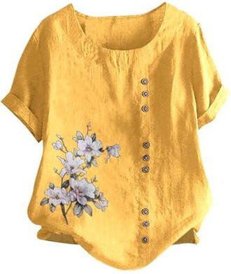 Generic Vetement Fluo Femme Solde Tunique Longue Femme Ete Pull Cache Coeur T Shirts Grande Taille Manches Courtes Chemisier Vintage Annee 70 V&ecirc;Tements Grande