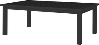 OUTSUNNY Table basse rectangulaire de jardin plateau à lattes dim. 100L x 60l x 37H cm pieds antidérapants alu noir