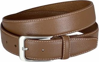 Pierre Cardin Mens leather belt/Mens belt fullgrain vegetable leather, 35 mm wide, cognac, Farbe/Color:marron, Size US/EU:Bundweite 120 cm Gesamtlänge 135 cm W 47.5