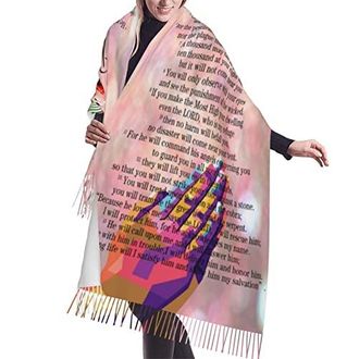 Generic Psaume 91 Il MAppellera Et Je Lui Répondrai Verset Prêt À Être Plié Chaud Châle Quotidien Foulards Hiver Echarpe Cadeau