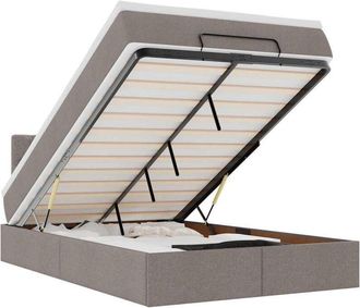 vidaXL Ottoman-Bett mit Matratze Taupe 120x200 cm Stoff vidaXL