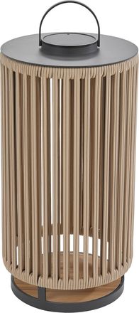 ambia GARDEN Solarleuchte, Natur, Dunkelgrau, Metall, Kunststoff, Textil, 42x81x42 cm, RoHS, CE, 3 Helligkeitsstufen, mit Schalter, Handgriff