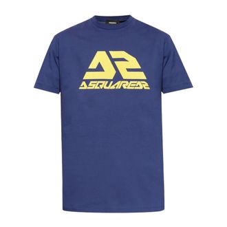Dsquared2 T-shirt en coton avec logo graphique - Homme - Tops - Bleu - Taille: L
