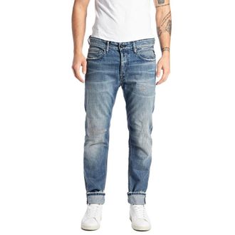 Replay Replay Herren Willbi Broken Edge Jeans, 009 Medium Blue, 31W / 34L EU