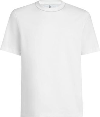 Brunello Cucinelli Cotton Jersey T-shirt With Piping