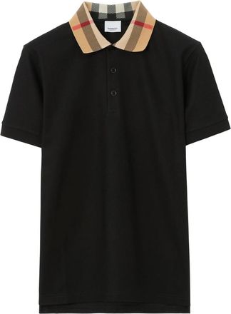 Burberry Checkered-collar Cotton Polo Shirt