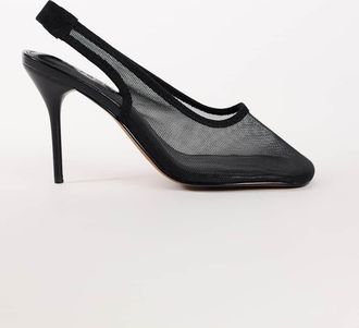 Topshop Arrow Slingback-Mesh-Schuh mit Absatz in Schwarz