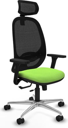 Piqueras y Crespo Cilanco Stuhl mit 3D-Armlehnen, h&ouml;henverstellbare Lendenwirbelst&uuml;tze und h&ouml;henverstellbares Kopfteil, Schwarz / Pistazie