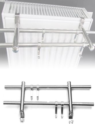 Generic Heizk&ouml;rperregal und Handtuchhalter aus Stahl, kein Stanzen erforderlich, W&auml;schest&auml;nder for Schlafzimmer, Badezimmer, K&uuml;che, Flur, platzsparend(Double 