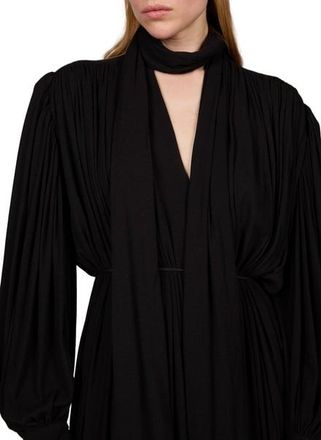 Calvin Klein Robe longue fluide en coton m&eacute;lang&eacute;