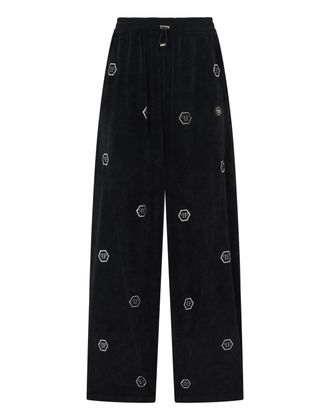 Philipp Plein Chenille Skater Fit Tracksuit Pants Monogram Strass