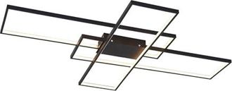 Lindby LED Plafonnier Tetson &agrave; intensit&eacute; variable (Moderne) en Noir M&eacute;tal e. a. pour Salon & Salle manger (1 lampe,&agrave;), Eclairage Lampe Luminaire Plafond Ecle