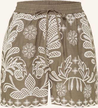 Mrs & Hugs Mrs & Hugs Shorts Mit Leinen gruen