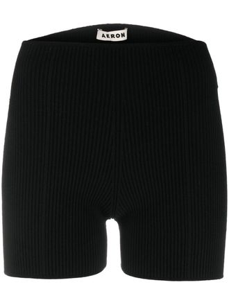 &Aacute;eron short court en maille nervur&eacute;e - Noir
