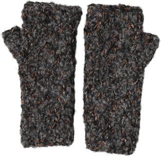 Dolce & Gabbana Gray Virgin Wool Knitted Fingerless Men Gloves Pa+wp+ws+wv