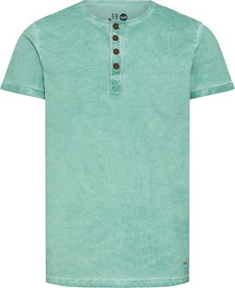 Solid SDTihn Herren T-Shirt Kurzarm Shirt mit Grandad-Ausschnitt 100% Baumwolle Regular fit, Größe:L, Farbe:Blue Glow (1252)