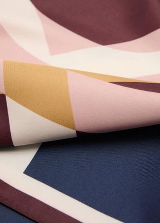 Mango Foulard imprim&eacute; g&eacute;om&eacute;trique bleu marine - Femme - Taille unique - MANGO