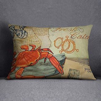 Bonamaison Le Jardin du Lin Kissenhüllen, Cotton, Mehrfarbig, 45x45