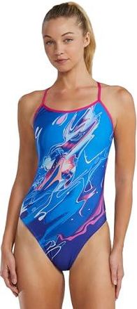 TYR Durafast Elite Trinityfit Swimsuit Maillot de Bain Une pièce, Bleu Roi/Multicolore, 38 Femme
