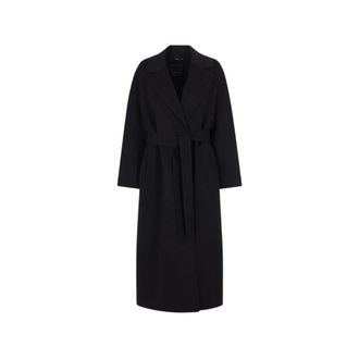 Max Mara Femme, Manteaux, Noir, Taille: 38 FR Manteau Ceintur&eacute;