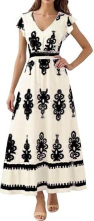 Generic WVONIF Robe &eacute;l&eacute;gante D&eacute;t&eacute; Femme Bretelles sans Manches Robes D&eacute;contract&eacute;e Courte Col en V avec Poches Womens Summer Boho Sexy Backless Long Dresses Ca