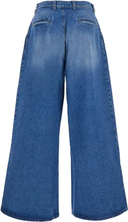 ERL Pleated High-Waisted Jeans - Blue