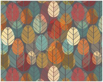 Wallario Poster - Bunte Bl&auml;tter in Herbstlaune in Premiumqualit&auml;t, Gr&ouml;&szlig;e: 40 x 50 cm