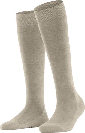 Falke Damen Kniestrümpfe Family W Kh nachhaltige Baumwolle lang einfarbig 1 Paar, Beige Linen Melange 4541, 39-42