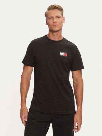 Tommy Jeans T-Shirt Essential Flag DM0DM20740 Schwarz Slim Fit