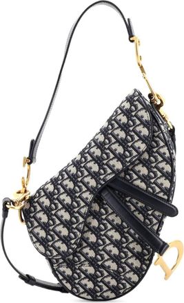Dior Saddle Handbag with Strap Oblique Canvas Medium shoulder bag - Blau