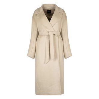Max Mara Wollmantel mit doppelreihiger Knopfleiste und G&uuml;rtel - - Coats - Damen - Beige - XS