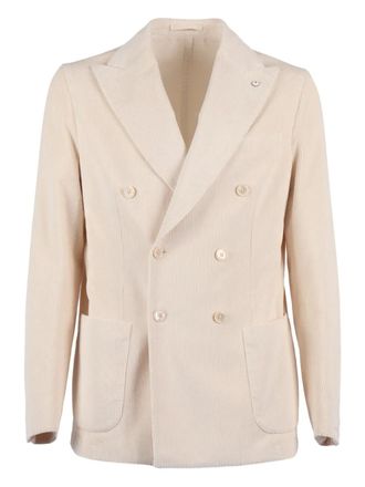 L.B.M. 1911 double-breasted corduroy blazer - Nude