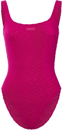 Versace Femme, Maillots de bain, Rose, Taille: 40 FR Une-pi&egrave;ce avec logo