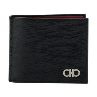 Ferragamo Revival Gancini Geldb&ouml;rse aus Hammered Leder - - Accessories - Herren - Schwarzk - ONE SIZE