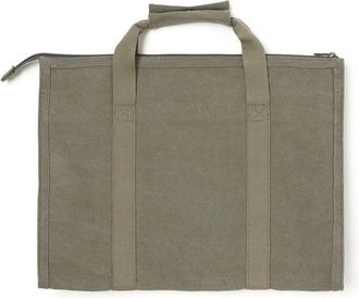 A.P.C. Logo-Print Canvas Top Handle Bag - Green