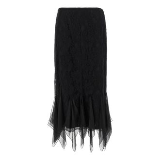 Valentino Garavani Lace Midi Skirt - - Skirts - Damen - Schwarzk - XS