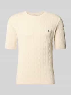 Review Slim Fit T-Shirt in Strick-Optik