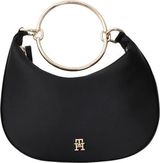 Tommy Hilfiger Femme, Sacs, Noir, Taille: ONE Size Satin Bracelet Handle Hobo Bag