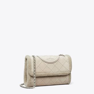 Tory Burch Damen Wandelbare Fleming Schultertasche mit weichem Lammfell
