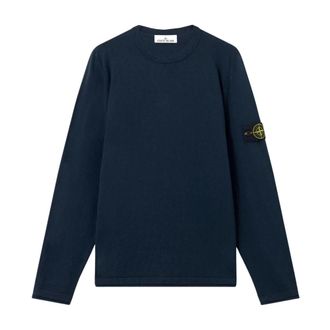 Stone Island Logo-Patch &Auml;rmel Pullover - - Tops - Herren - Blau - L